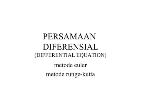 Persamaan Diferensialdifferential Equation Ppt