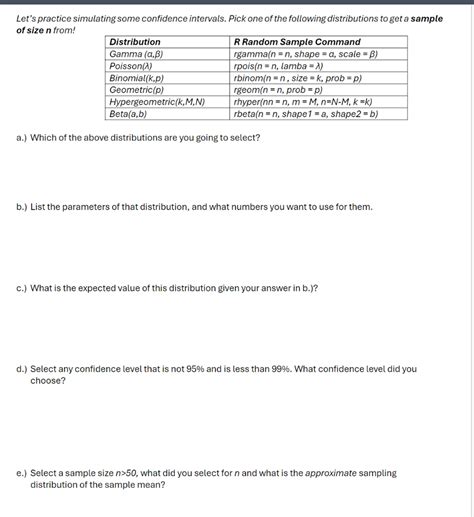 Solved Lets Practice Simulating Some Confidence Intervals