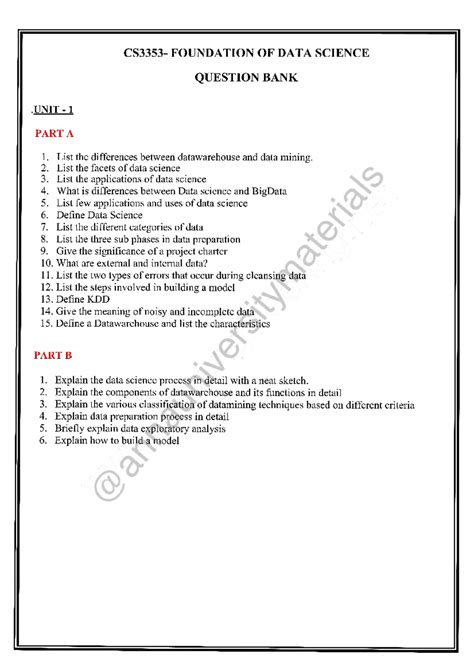 FDS Important Questions Information Technology Studocu