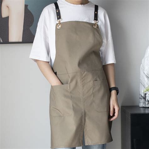 ポリエステル綿エプロン花屋庭師クラフト調理作業服カフェバリスタバーテンダーベイカーパティシエ料理制服 E79エプロン
