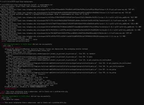 getting requirements to build wheel error · issue 43 · plachtaa vits fast fine tuning · github