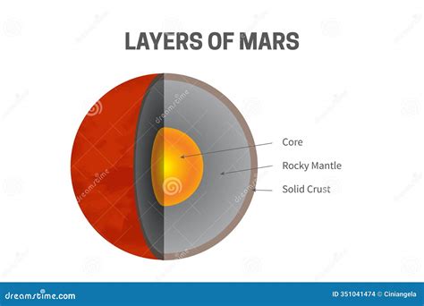 Layers Of Mars Core Rocky Mantle And Solid Crust Infographic
