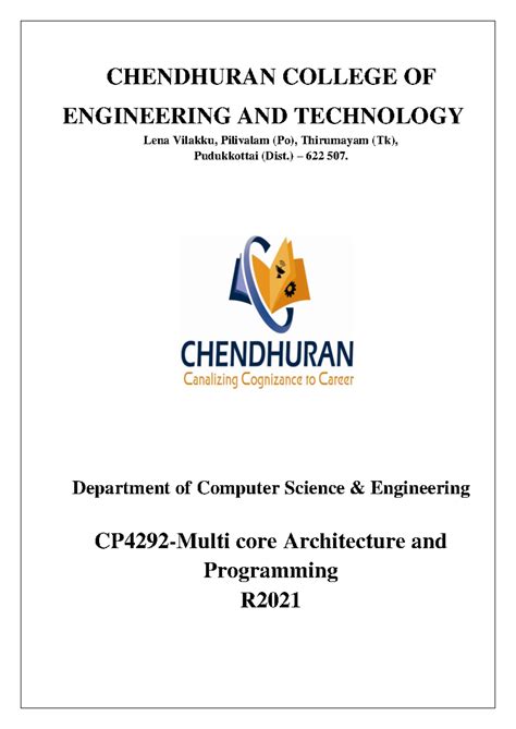 CP MCAP LAB Manual CHENDHURAN COLLEGE OF ENGINEERING AND TECHNOLOGY Lena Vilakku