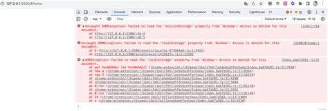 谷歌浏览器访问127 0 0 1时报错 failed to read the ‘sessionstorage‘ property from ‘window‘ failed to read