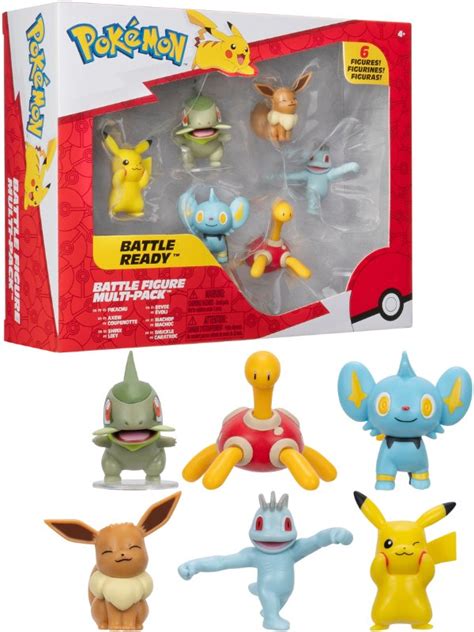 Pokemon Battle figursæt med 6 figurer 5 cm Pikachu Axew Shinx