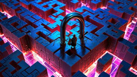Secure Blockchain Locks For Privacy In Digital Spaces Stock Image