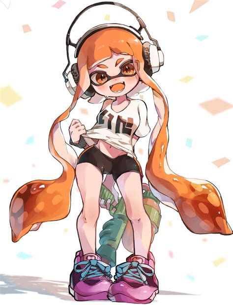 インクリング イカガールスプラトゥーン 「イカちゃん7周年おめでとう～これはいつか描いたイラスト 」やきそば🦑のイラスト