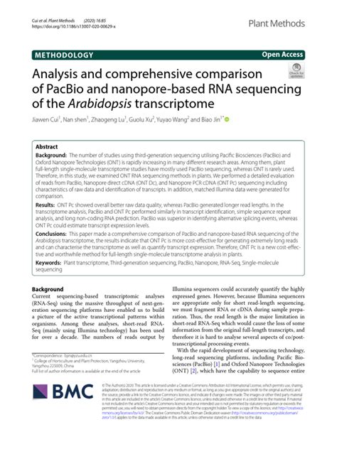 Analysis And Comprehensive Comparison Of Pacbio And Nanopore Based Rna