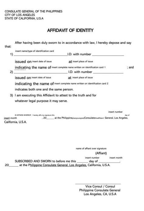 Free Affidavit Of Identity Forms And Templates Word Pdf