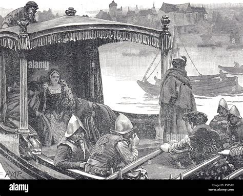 Catherine Howard Fifth Wife Of Henry Viii Being Conveyed To The Tower