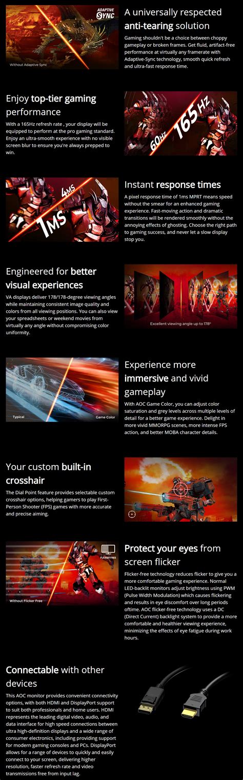 Aoc 24g2se 23 8 Fhd 165hz 1ms Hdr Adaptivesync Gaming Monitor