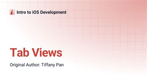 tab views intro to ios development