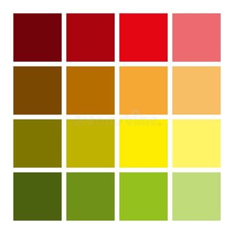 Color Palette Grid Shades From Red To Green Warm To Cool Transition