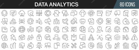 Premium Vector Data Analytics Line Icons Collection Big Ui Icon Set