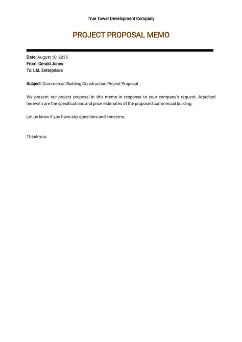 Project Memo Template