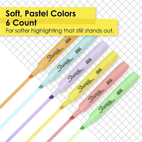 Sharpie Tank Highlighters 6 Pack Pastel Officeworks