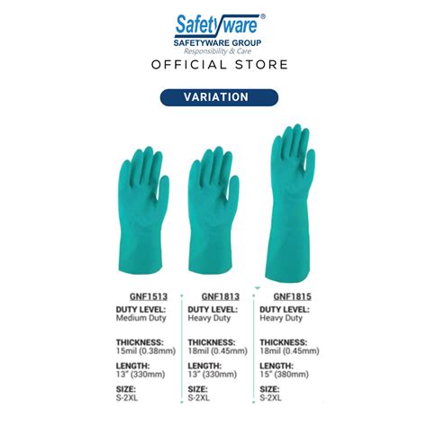 Safetyware Chem Pro Gnf1813 Chemical Resistant Nitrile Gloves 13