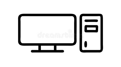 Desktop Computer Icon Vector Illustration Personal Computer Setup Vector Design Generative Ai