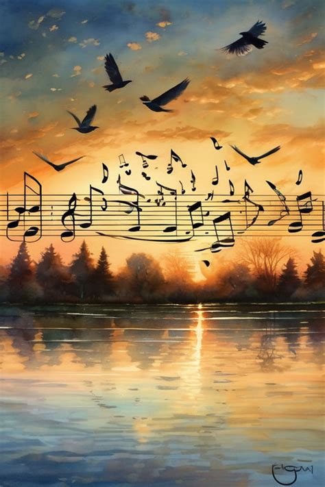 A Flock Of Birds Morphing Into Musical Notes And Notation Sw By