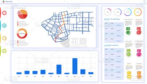 商务 模板 绘画插图 仪表板 信息图表 平坦的 矢量 式样 建筑工地 非凡的