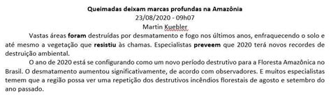 No título da reportagem Queimadas deixam marcas profundas na Amazônia