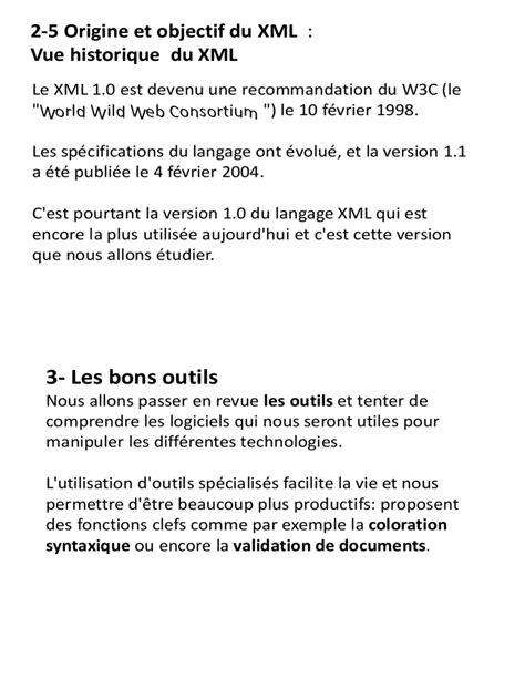 1 Les Bases Du XML