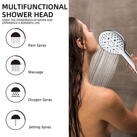Chromed Shower Set With 3 Function Handheld Shower Combo With Exposed