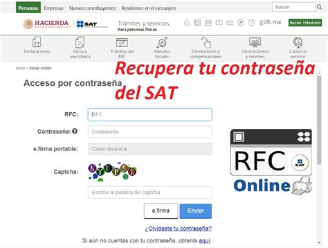 Cómo recuperar la contraseña del SAT RFC en línea