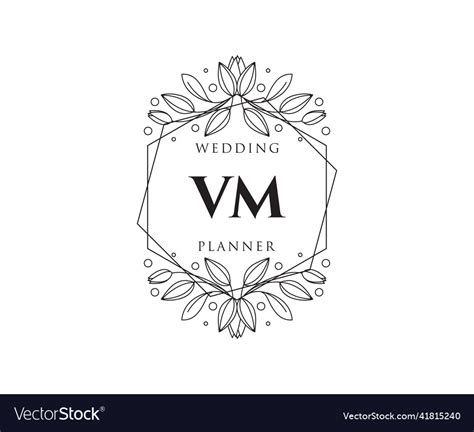 Vm Initials Letter Wedding Monogram Logos Vector Image
