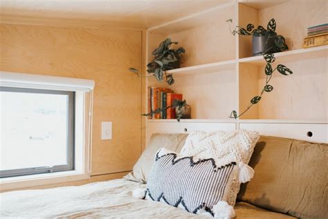 Laser Kiwi Tiny Houses Loft Bedroom Has Full Storage Headboard