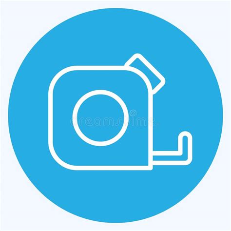Icon Tape Measure Suitable For Building Symbol Blue Eyes Style Simple Design Editable Design