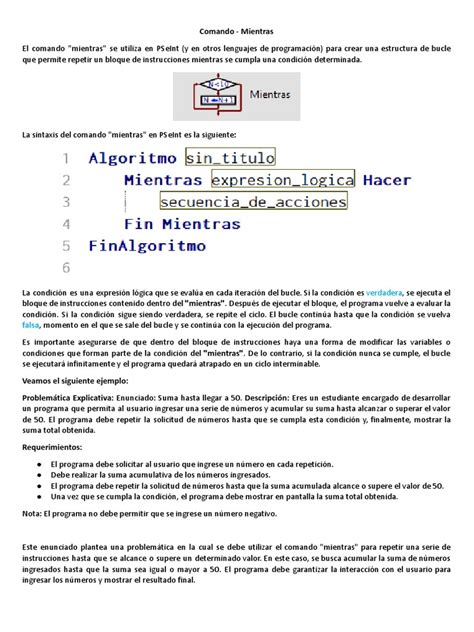 Pseint Mientras Pdf Algoritmos Programa De Computadora