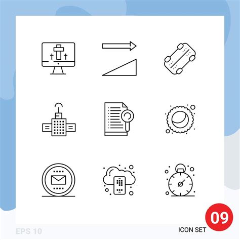 Modern Set Of 9 Outlines Pictograph Of Mardi Gras Search Skateboard File Satellite Editable