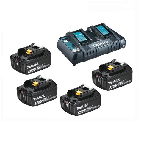 EnergyPack Li Ion 18V Doppel ladegerät 4 Akkus 3 0 Ah Makita