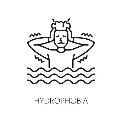 Premium Vector Human Hydrophobia Phobia Icon Mental Health Fear Of