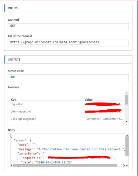 Querying Bookings Api Using Microsoft Graph Isnt Working Stack