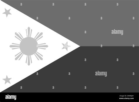 Philippines Flag Greyscale Monochrome Vector Illustration Flag In