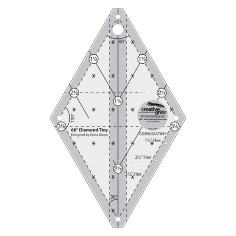 Creative Grids 60 Degree Tiny Diamond Ruler Ozquilts