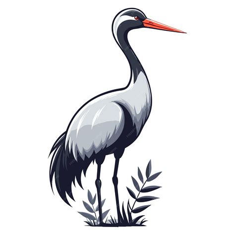 Premium Vector Cute Crane Birds Vector Cartoon Illustration