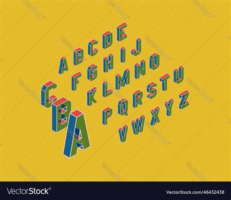 Alphabet Set 3d Design Elements Royalty Free Vector Image