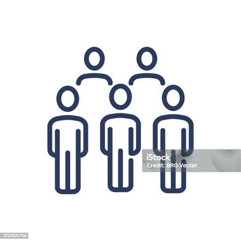 줄에 서 있는 사람 얇은 선 아이콘 군중에 대한 스톡 벡터 아트 및 기타 이미지 군중 때리기 아이콘 Istock