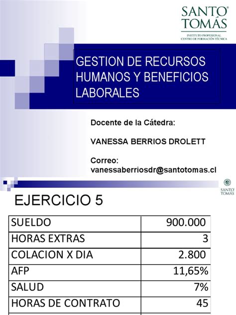 Clase 12 GestiÃ N De R R H H Y Beneficios Laborales Ejemplo 5
