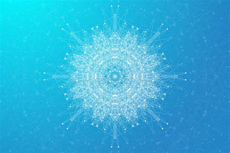 Fractal Element With Connected Lines And Dots Big Data Complex Stock Illustration