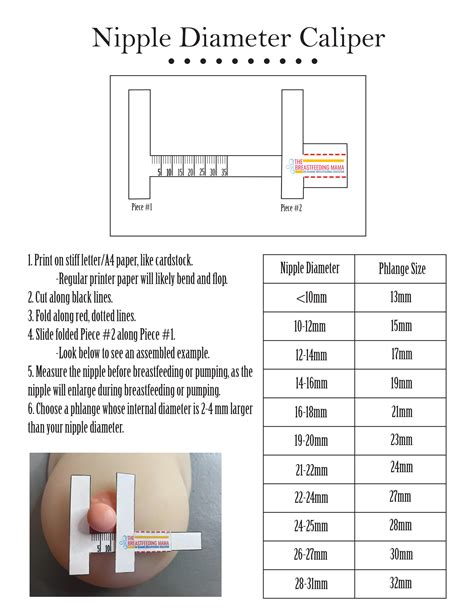 Printable Breast Flange Size Chart