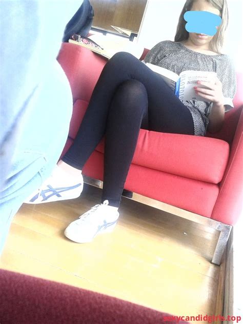 Sexycandidgirlstop Hot Candid Girl In Tights And Sneakers Reading A