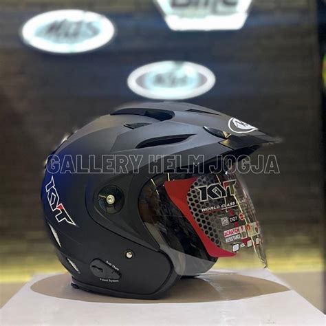 Jual Kyt Venom Rr Solid Black Doff Helm Half Face Helm Double Visor Kyt Venom Rr Solid