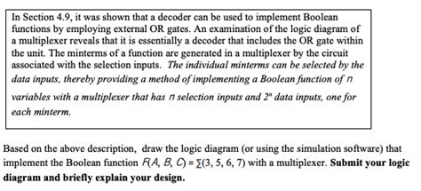 Solved In Section It Was Shown That A Decoder Can Be Chegg