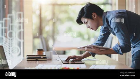 Ux Web Developer Working On His Project About Ux Template While Using