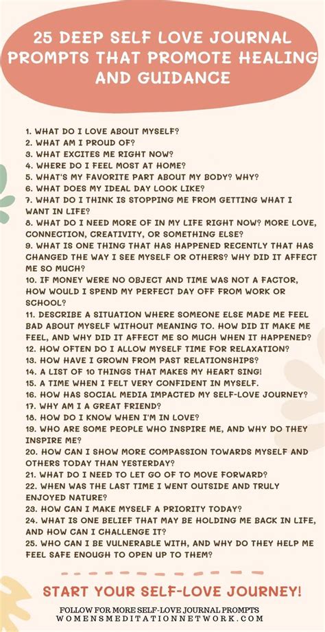 25 Deep Self Love Journal Prompts That Promote Healing And Guidance Womens Meditation Network