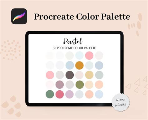 Pastel Procreate Color Palette Hex Code Ipad Color Palette Swatches Instant Download 30